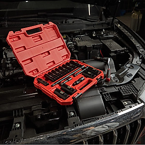 WIILDIS 1/4" Drive Impact Socket Set, 54-Piece, 6-Point, SAE/Metric, 5/32 Inch - 9/16 Inch, 4mm - 15mm, Standard/Deep,CR-V, Heavy Duty Storage Case for Household, Automotive Repair & DIY Project