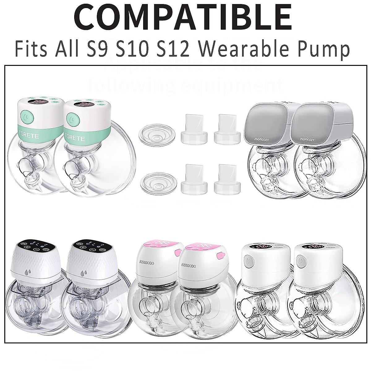 TOVVILD 6pcs Duckbill Valves Silicone Diaphragm for S9/S12, Compatible with Momcozy/TSRETE Wearable Breast Pump Parts/Accessories (S9 S12 Parts)