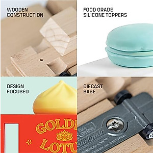 Candylab Toys CANDYCAR® Wooden Food Truck Collection - Waffle Van, Premium Handcrafted Beech Wood Toy Car