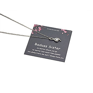 MILEPOSTJEW Thank You for Being My Badass Sister - Unique Badass Tribe Necklace Jewelry Friendship Sister Gifts from Sister For Women Best Friends Group With Gift Box