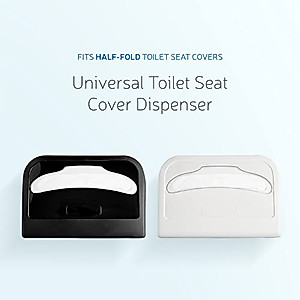 EZbrnd Wall-Mounted Half-Fold Toilet Seat Cover Dispenser for Commercial/Residential/Bathroom/Office, Seat Cover Paper Sold Separately, White, 3100-EZ