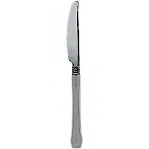 Amscan Classic Choice Premium Plastic Knives, Pack of 20, Silver