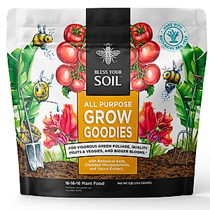 Grow Goodies All Purpose Plant Superfood : Lawn & Garden : Complete Minerals + Kelp + Yucca : 1LB : Bless Your Soil