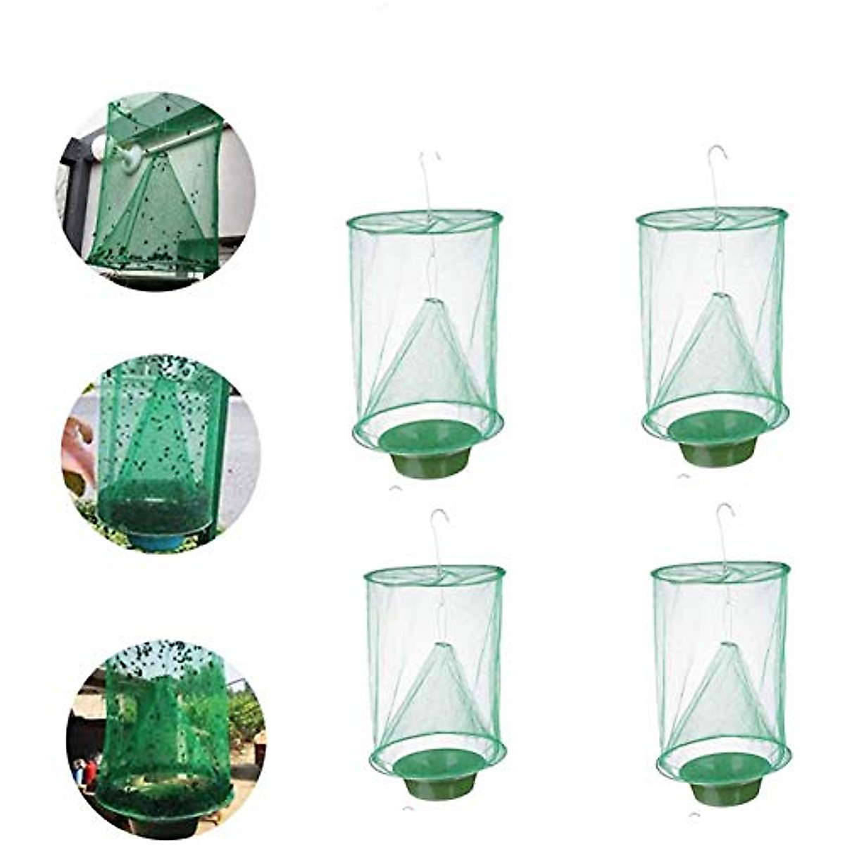 Sutify Fly Trap Garden Ranch Orchard Trap,Ranch Fly Trap Flay Catcher, The Most Effective Trap Ever Made with Pots Flay Catcher 2019 New Fly Red Drosophila (4Pack)