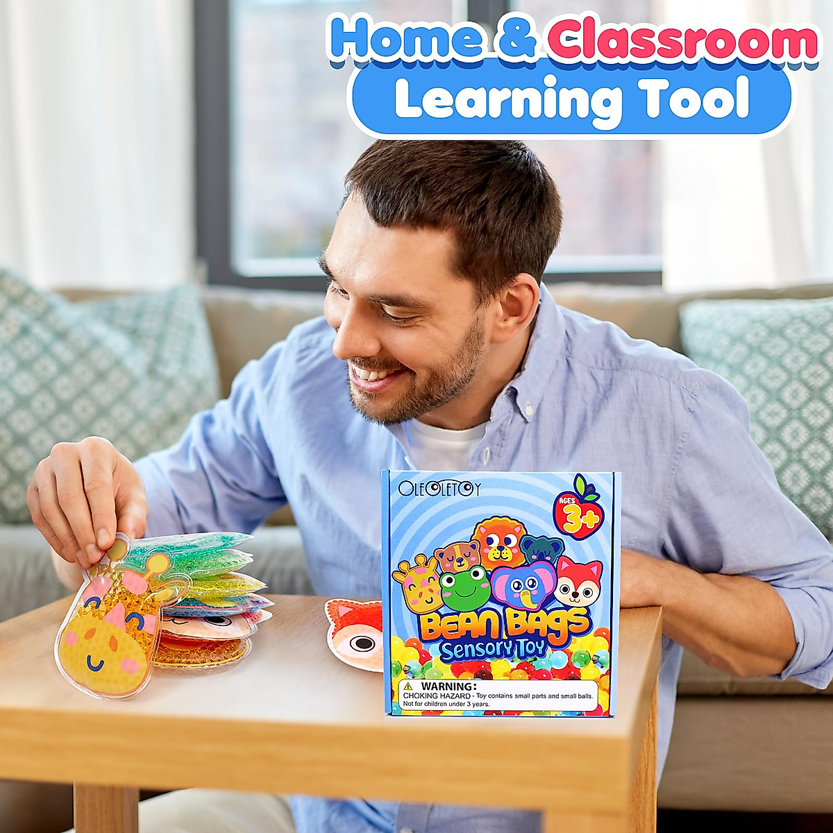 Squishy Sensory Fidget Toys with Autism: OleOletOy 7 Pack Animal Sensory Toy for Autism, Sensory Bean Bags Squishy Toys for Calm Down Corner, Classroom Prize, Party Favors, and Travel Toy Gifts