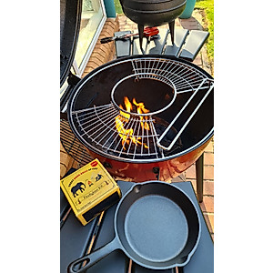 Lifespace Dutch Oven (African Potjie Pot) Braai Grill Ring for 22.5in Kettle Grill with 2 x Side Grids
