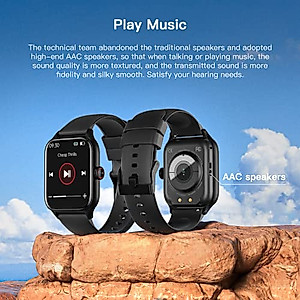 Smart Watch (Receive & Dial), 2023 Newest 1.85" TFT HD Touch Screen, Smart Watch for Women Men with Fitness Tracker, Smart Watch for Android iPhone with Text, Pedometer, Heart Rate (Classic Black)