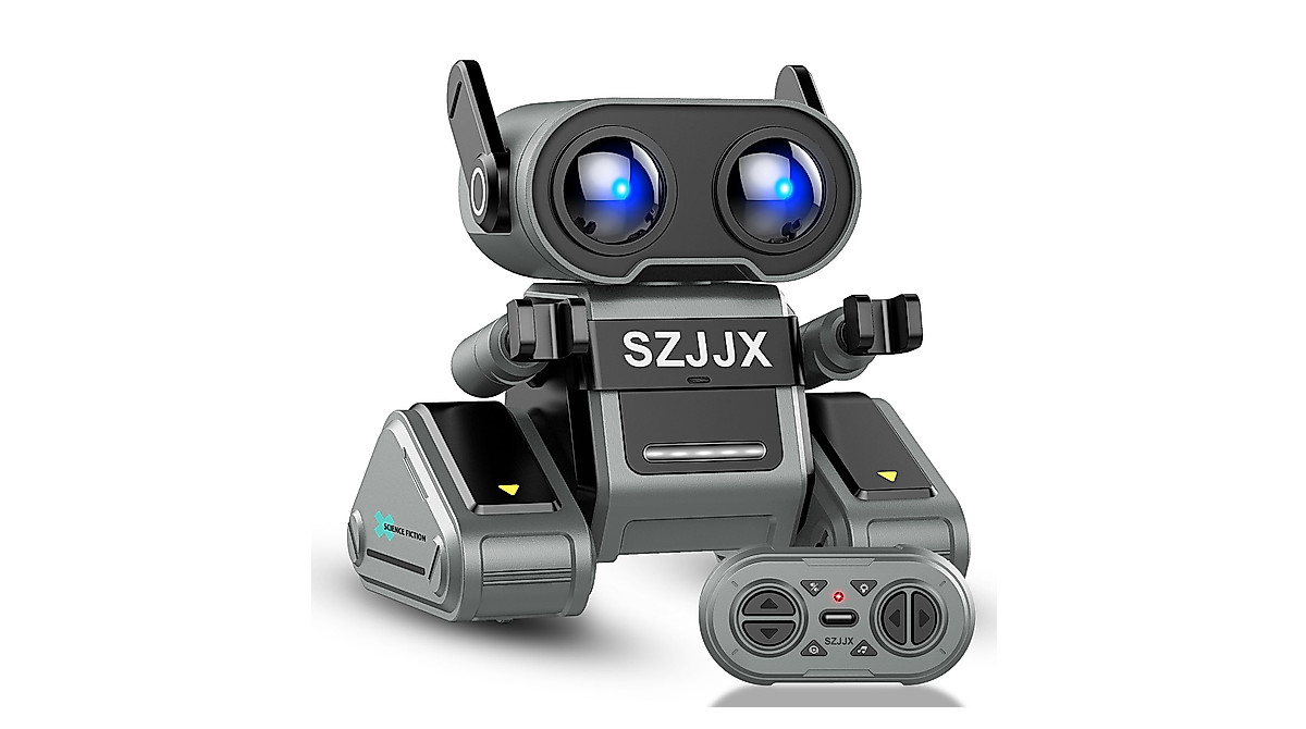 Rechargeable Robot Toy for Kids 3-8 with LED Eyes & Music