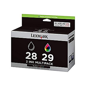 Lexmark 18C1590 #28 #29 X5070 X5075 X5320 X5340 X5410 X5495 Ink Cartridge (Black & Color, 2-Pack) in Retail Packaging
