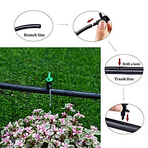 HOINCO 60 Pieces Drip Emitter, 3 Sizes Garden Flag Irrigation Dripper Emitter, Trees and Shrubs, Per Hour1 GPH, 2 GPH, 4 GPH