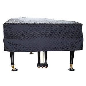ESYUEL Grand Piano Full Cover Waterproof Moisture-Proof and Dustproof Grand Piano Protective Cover (160cm/62.9in, Black)