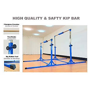 MARFULA Gymnastics Double Horizontal Bars 3Play Parallel Bars Uneven Bars Gymnastics Training Kip Bar with 304 Stainless Steel Regulating Arms & Fiberglass Rail for Indoor Outdoor Home Club Use