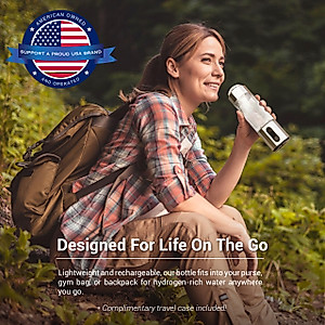 H2ydrate 6500 ppb Hydrogen Water Bottle Generator w/Easy to Carry Bottle Bag, US Plastic Water Bottle Adaptor & Charger - Hydrogenated Water Bottle, Advanced SPE/PEM Technology & 7 led Colors