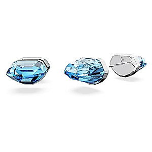 SWAROVSKI Lucent Pierced Stud Earrings, Bright Blue Crystals on a Rhodium Finished Setting, Part of the Swarovski Lucent Collection