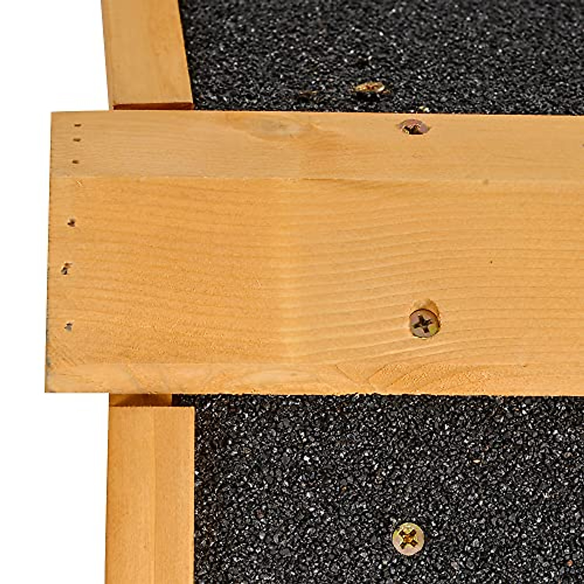 PawHut 2-Level Rabbit Hutch Bunny House with Weatherproof Hinged Asphalt Roof, Removable Tray and Ramp for Outdoor