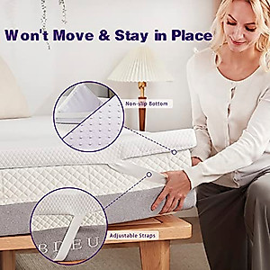 SINWEEK 2 Inch Gel Memory Foam Mattress Topper Twin Size, Ventilated High Density Pad for Back Pain, Bed Topper with Removable Soft Cover, CertiPUR-US Certified
