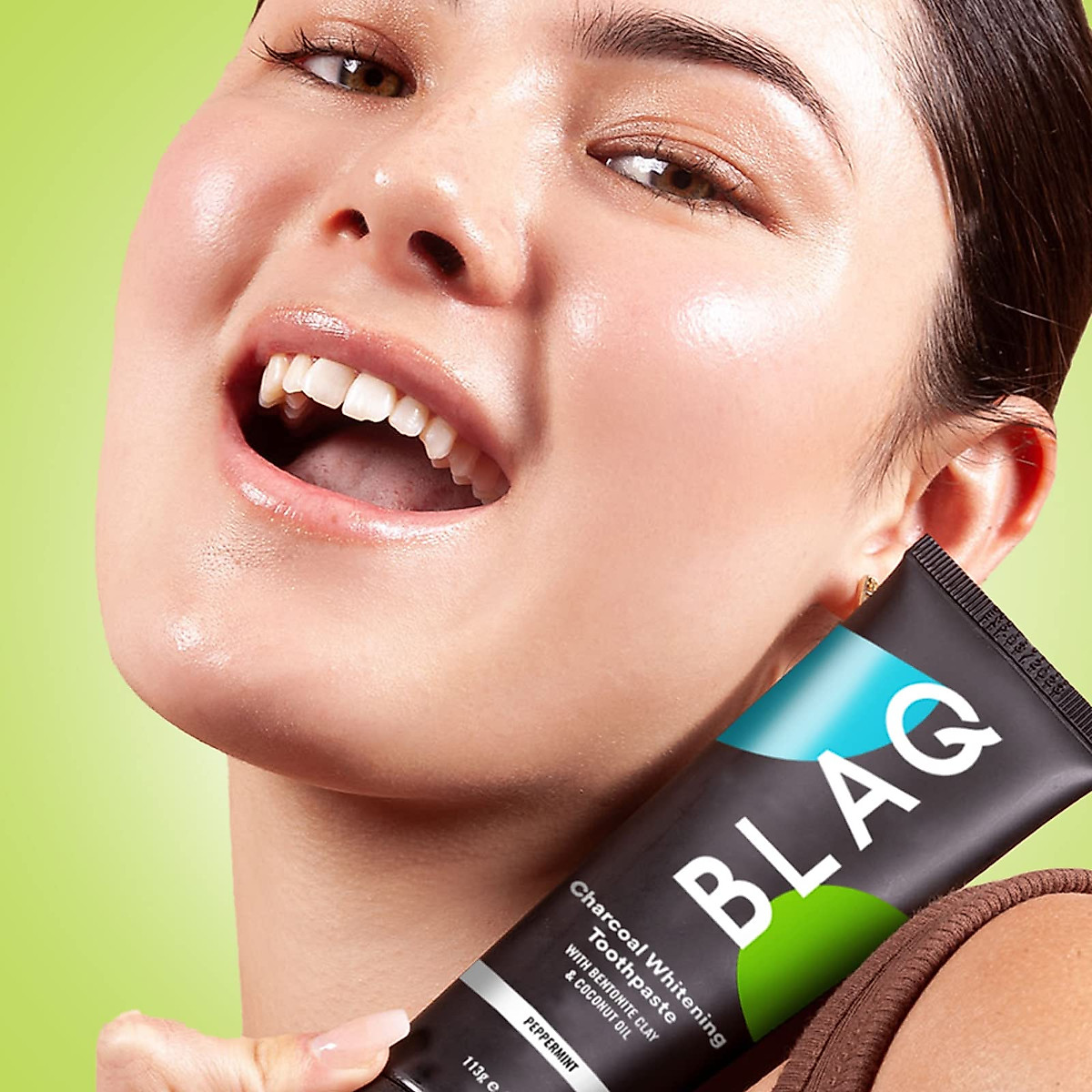 BLAQ Activated Charcoal Teeth Whitening Toothpaste | Vegan Organic SLS Free Toothpaste with Coconut Oil and Bentonite Clay | Charcoal Toothpaste for Whitening Teeth, Removing Stains - 4 OZ / 113g