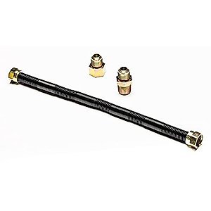 Dreffco 24'' x 3/4'' High Capacity Gas Flex Line - Premium Quality Black Non-Whistle Fire Pit, Fireplace, Dryer Gas Line - Perfect Gas Line for NG or LP Fire Pits - Versatile Usage - Easy Installation
