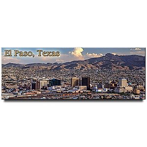 El Paso Panoramic Fridge Magnet Texas Travel Souvenir