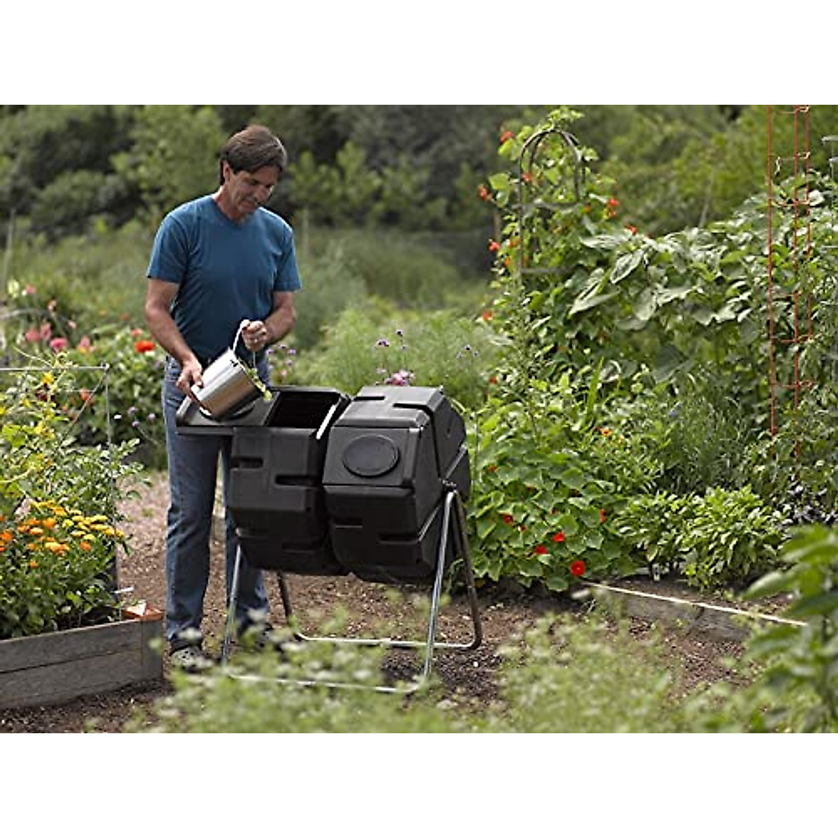 Dual Batch Compost Tumbler 100% Recycled Plastic Outdoor Compost Bin
