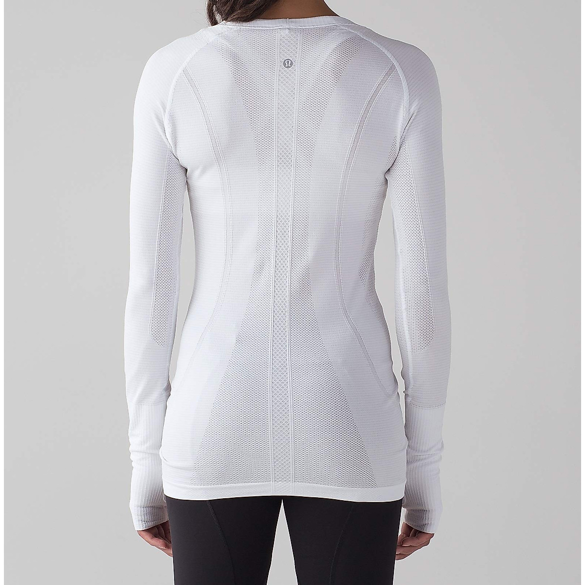 Lululemon Swiftly Tech Long Sleeve Crew (Heathered White, 10)