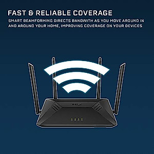 D-Link WiFi Router, AC1750 Wireless Internet for Home Gigabit Streaming & Gaming Smart Dual Band MU-MIMO Parental Controls QoS (DIR-867-US), Black