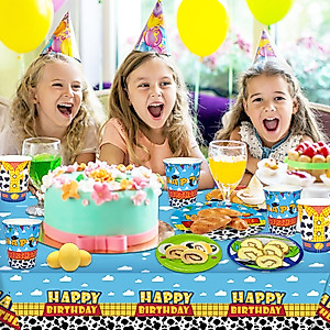 Toy Game Party Birthday Decorations, Toy Birthday Party Favors Supplies 97 Pcs Including Disposable Dinnerware Set Including Tablecloth, Paper Plates, Cups, Napkin, Serves 24 Guest