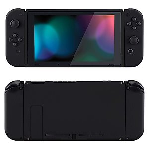 eXtremeRate Black Front Back Plate for Nintendo Switch Console, NS Joycon Handheld Controller Housing with Full Set Buttons, Full Set Replacement Shell for Nintendo Switch - Switch NOT Included