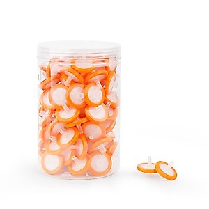 watchget Syringe Filter for Espresso/Coffee, PTFE Hydrophobic Membrane 25mm Diameter 0.45um Pore Size, Non-Sterile Lab Filtration, 100 PCS Orange