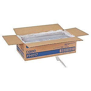 Dixie 7.13" Heavy-Weight Polystyrene Plastic Fork by GP PRO (Georgia-Pacific); Clear; FH017 ; Case of 1;000