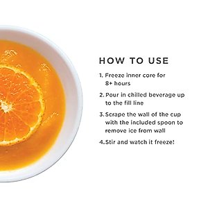 ZOKU Original Slush and Shake Maker, Compact Make and Serve Cup with Freezer Core Creates Single-Serving Smoothies, Slushies and Milkshakes in Minutes, BPA-free, Orange