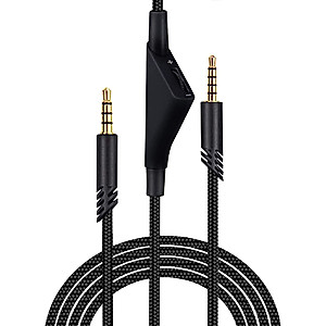 SAMERIVER A10 Cord Replacement with Volume Control, A40 Cable Works with A40 /A40 Gaming Headset Cable, A10 Headset Cable for Xbox One, PS4, PC, Most Smartphones -Braided Black 6ft
