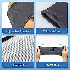 Fulext Sleep Headphones Wireless, Upgrage Wireless Sports Headband Headphones with Ultra-Thin HD Stereo Speakers Long Time Play for Side Sleepers Running Yoga Travel, Gifts for Men Women