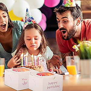 TOMNK 100pcs 4 Inches White Bakery Boxes Cookie Boxes Kraft Baking Box with Window for Cupcakes Candy Chocolate Strawberries Muffins Donuts and Party Favor 4x4x2.5 Inches