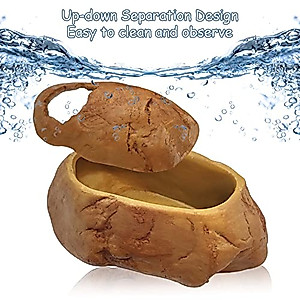 Hamiledyi Snake Hides and Caves, Resin Reptile Tank Accessories Large Humid Hide Leopard Gecko Corn Snake Shedding Egg-Laying Shelter