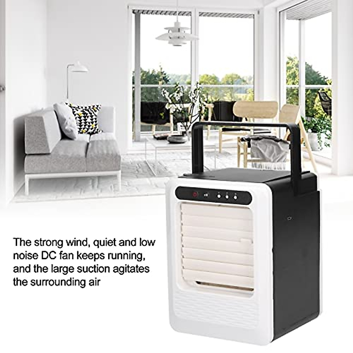 Portable Air Conditioners, Personal Space Mini Cooler Evaporative Desktop Spray Fan with 3 Wind Speeds Small AC Cooling Cool Mist Humidify Handle for Bedroom Room Home Camping Car Tent RV