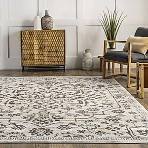 nuLOOM Cassy Floral Medallion Area Rug, 4x6, Grey
