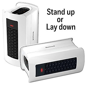 Honeywell VersaHeat Digital 2-in-1 Position Heater and Fan. Space Heater for indoor use, Bedroom, Office, Bathroom, and Garage. Easy-to-use touch controls. White