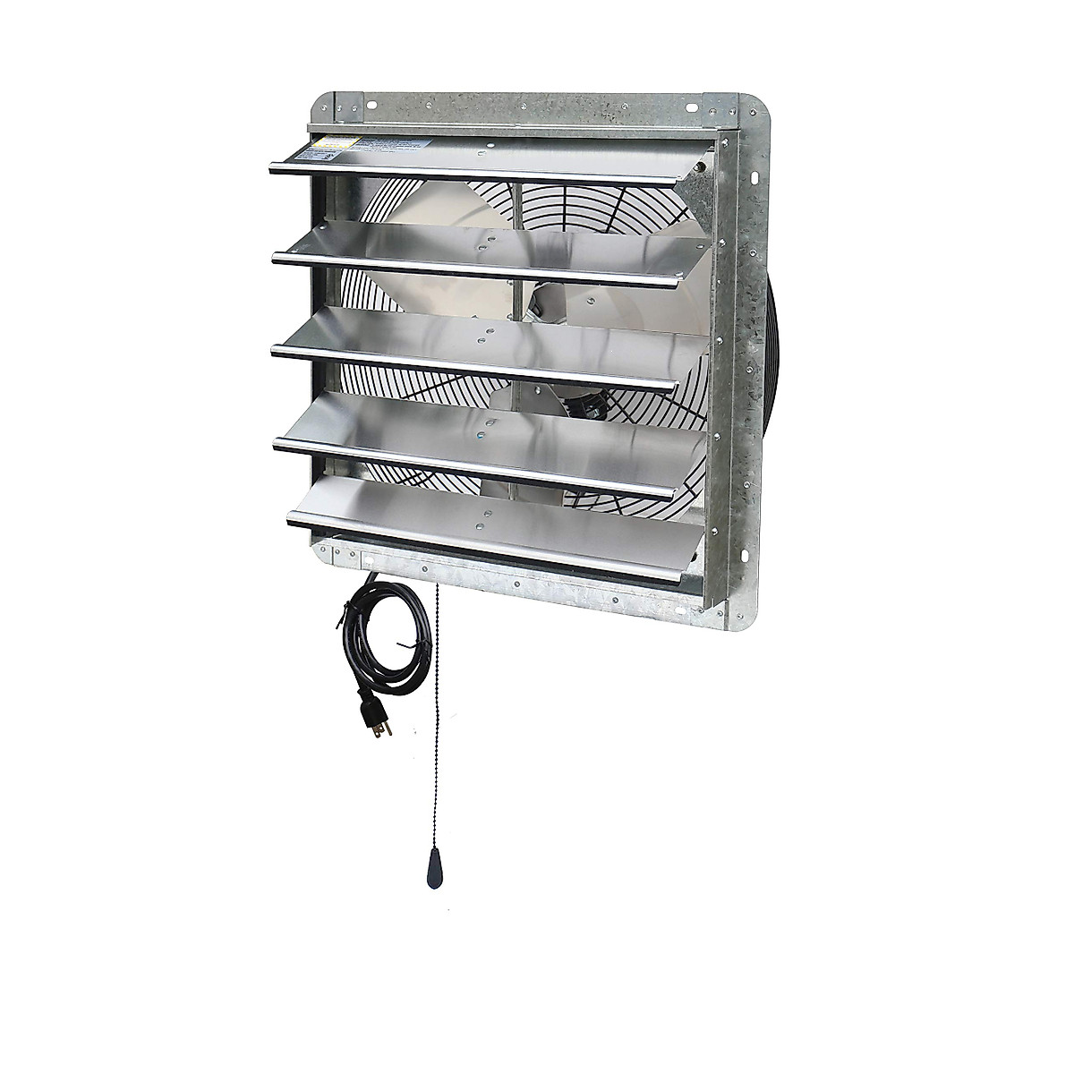iLiving Wall Mounted Shutter Exhaust Thermostat Control-3 Speeds Vent Fan for Home Attic, Shed, or Garage Ventilation, 3368 CFM, 5000 SQF Coverage Area, 20" - Variable, Silver