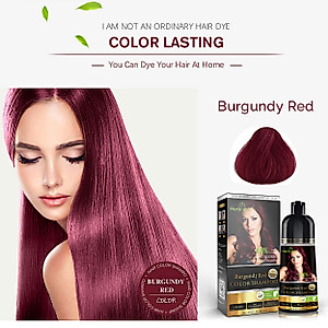 Herbishh Burgundy 3-In-1 Hair Color Shampoo for Gray Hair Magic Hair Dye Shampoo Colors Hair in MinutesLong Lasting500 MlAmmonia-Free