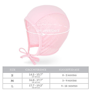 JELLYTREE Baby Hat Bonnet Summer Mesh Breathable Soft Toddler Boys Fashion Caps Baby Hearing Aid Hat Infant Beanies, Grey+Navy_L