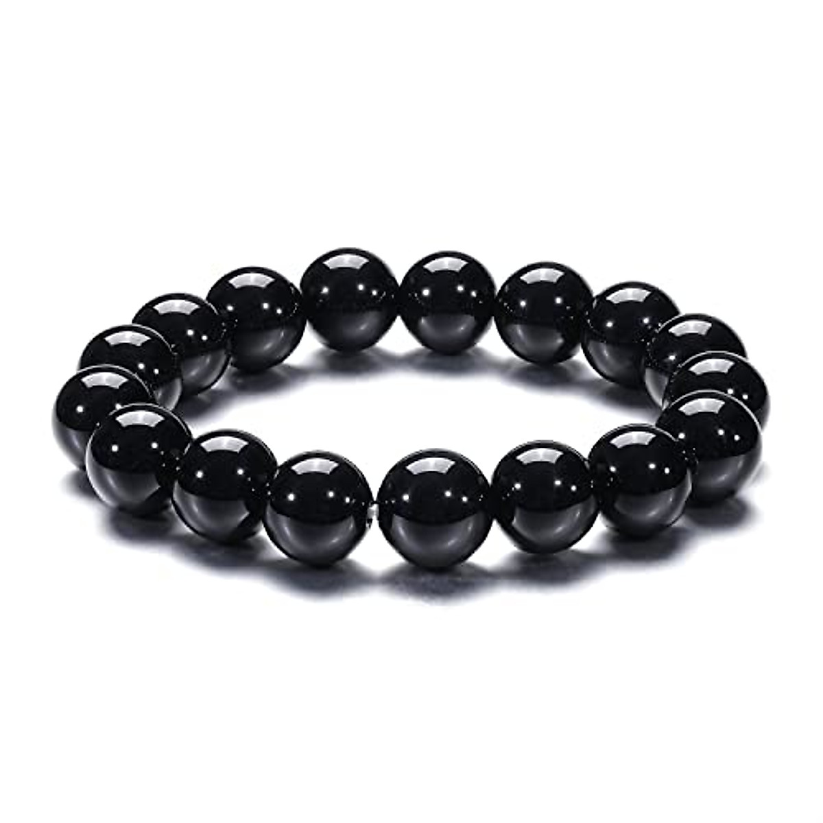 VIVISWAN Natural 10-12mm Gorgeous Semi-Precious Gemstones Healing Crystal Stretch Elastic Beaded Bracelet Unisex Yoga Meditation Relax Anxiety Bangle for Womens Mens
