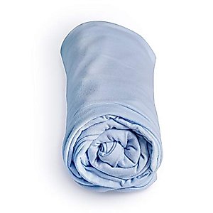 Pharmedoc Pregnancy Body Pillow Cover Replacement for U Shaped Body Pillow with Detachable Extension ONLY- Jersey Cover Only - Light Blue