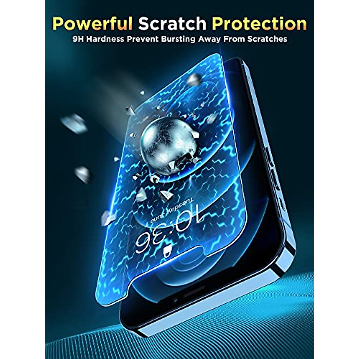 Invoibler 3 Pack Screen Protector Compatible with iPhone 12/12 Pro, iPhone 12/12 Pro Screen Protector Tempered Glass, 6.1 Inch [HD Clear] [Anti-Scratch] [Case Friendly] [Bubble Free],