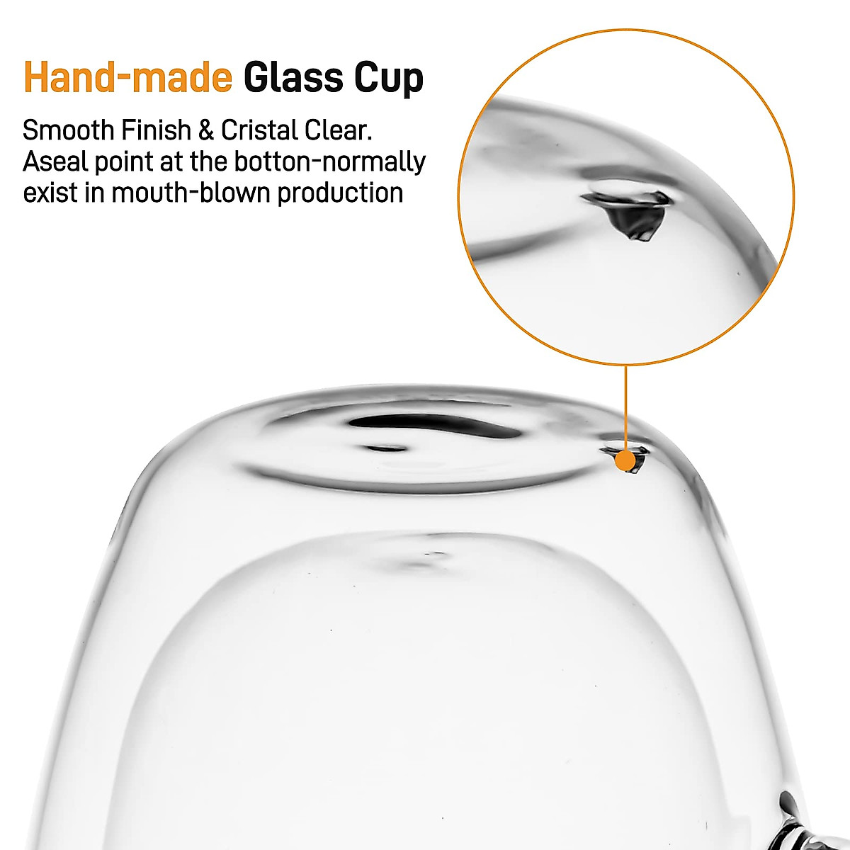 Dyserbuy Double Wall Glass Coffee Mugs Set of 4, 12oz Insulated Espresso Cups Coffee Cups, Drinking Glasses with Handle, Perfect for Latte,Cappuccino,Hot Chocolate,Tea and Juice