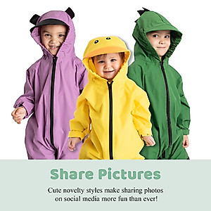 Cuddle Club Toddler Rain Suit - 2T Toddler Rain Jacket Muddy Buddy Rain Suit - Toddler Rain Suit for Toddler Boys & Girls - Rain Suit One Piece Toddler Raincoat - Girls & Boys Toddler Rain Gear