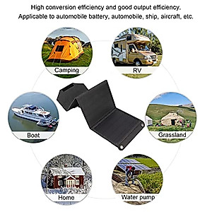 Kuuleyn Solar Panels, Solar Charger, Solar Battery Charger Solar Panel 18W 18V Monocrystalline USB DC Type C Output Power Supply Solar Panel for Charging