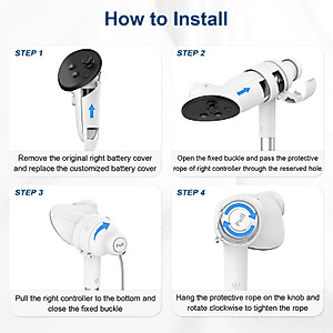 AMVR Golf Club Attachment Compatible with Meta/Oculus Quest 3S/Quest 3, Non-Slip VR Golf Handle Grip for Golf +, 80 Degree Design Keep Tracking （for Right Controller, Not for Charging Dock Battery）