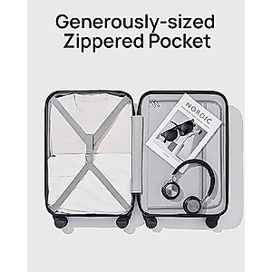 NINETYGO Carry on Luggage 22 X 14 X 9 Airline Approved, 20 Inch Luggage with Front Compartment, Double Spinner Wheels, Hardsided PC, TSA Lock (Midnight Black, Seine)