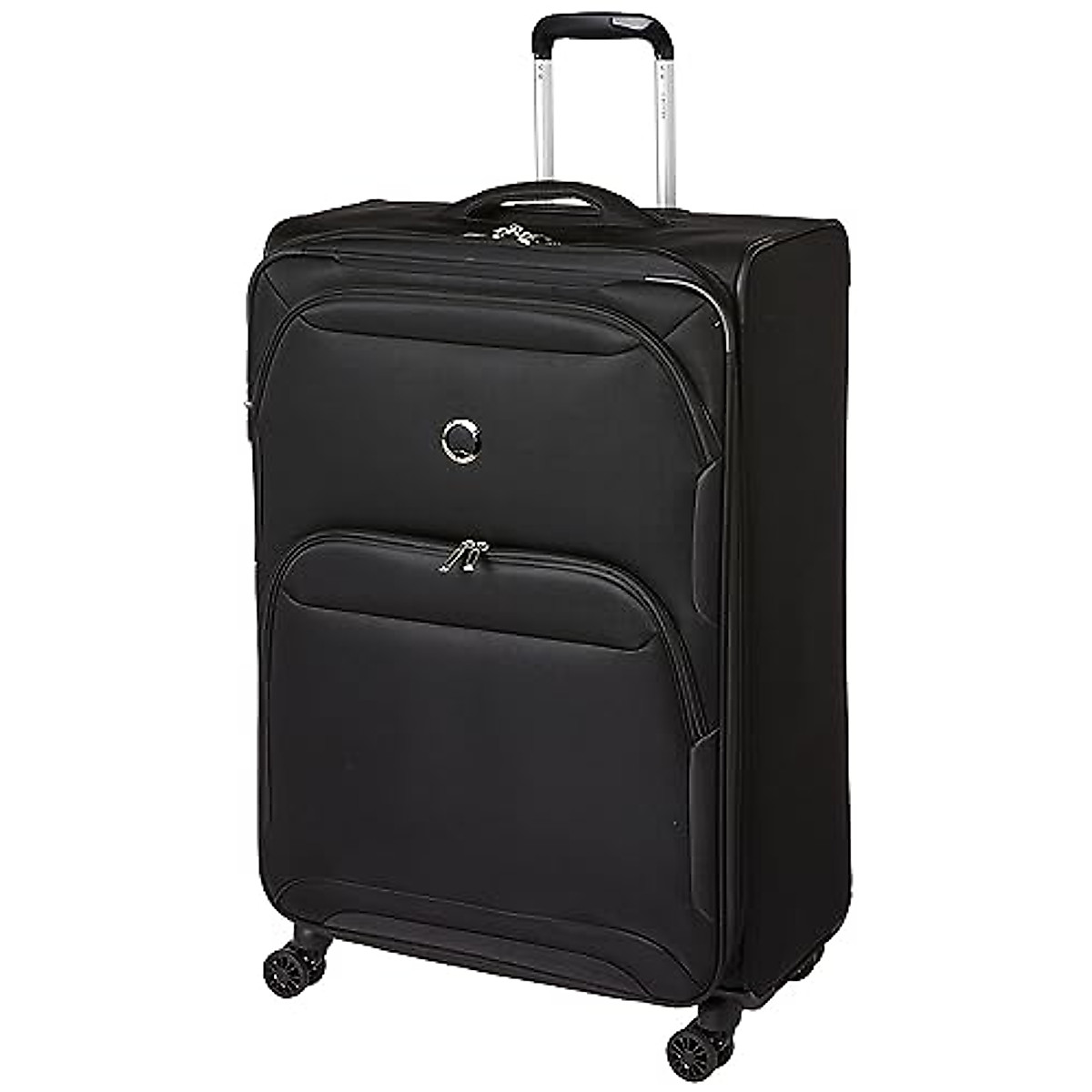 DELSEY Paris Sky Max 2.0 Softside Expandable Luggage with Spinner Wheels, Black, Checked-Medium, 24 Inch